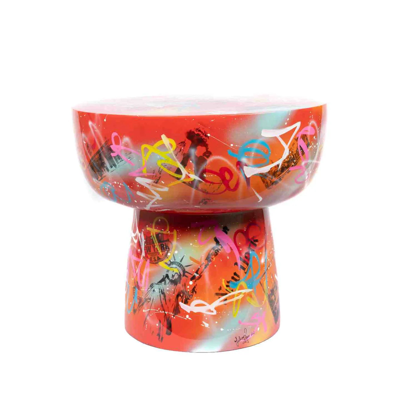 Kids Vibrant Graffitti Art Painted stool - Shop Cool Funky Stool India ...