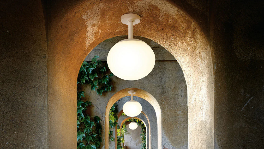Elipse Outdoor Ceiling Lamps by BOVER- White globe outdoor light round ...